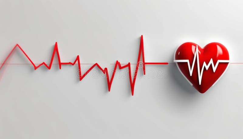A heart shaped ECG graph stock illustration. Illustration of rate ...