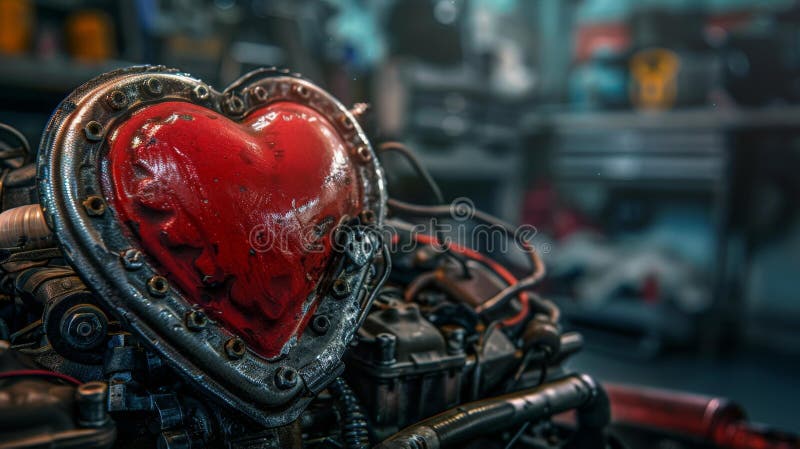 Heart-Shaped Engine Component, Generative AI Stock Photo - Image of ...