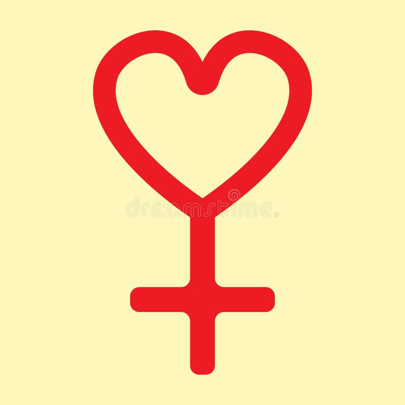 A Heart Shaped Female Gender Symbol Illustration Stock Vector