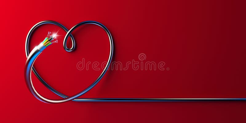 A Heart Shaped Fiber Optic Cable. Stock Illustration - Illustration of ...