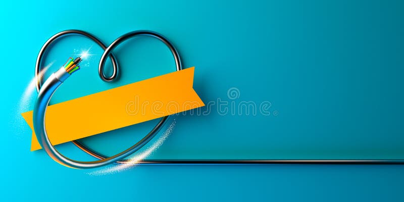 A Heart Shaped Fiber Optic Cable. Stock Illustration - Illustration of ...