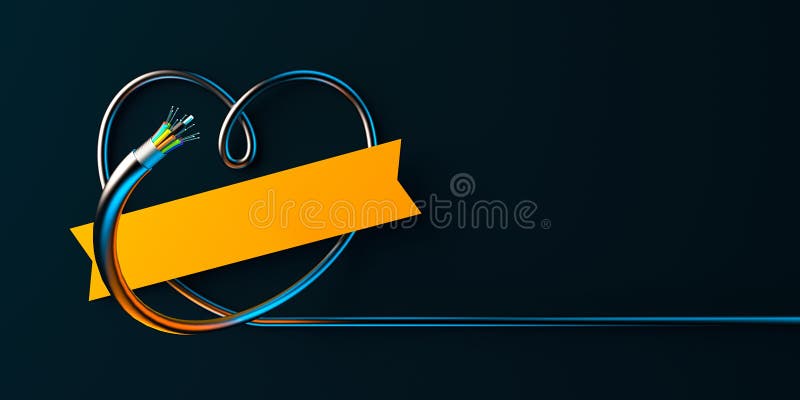 A Heart Shaped Fiber Optic Cable. Stock Illustration - Illustration of ...