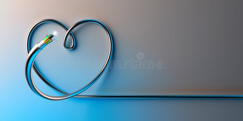A Heart Shaped Fiber Optic Cable. Stock Illustration - Illustration of ...