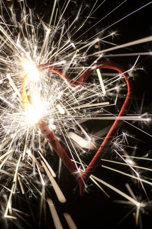 Heart shaped firework stock image. Image of sparkle, fiery - 28685027