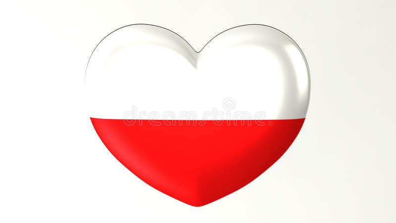 Heart-shaped Flag 3D Illustration I Love Poland Stock Illustration ...