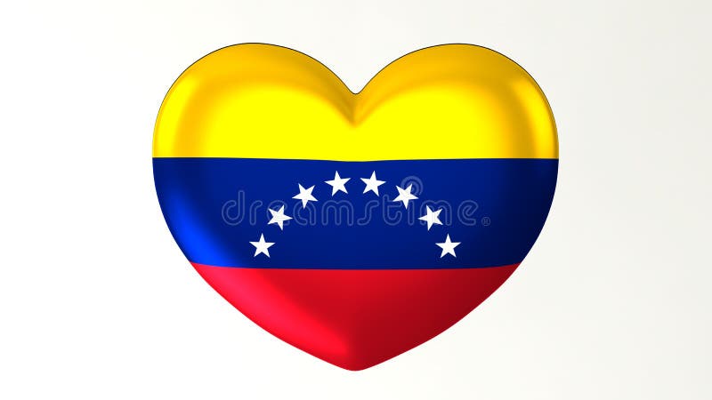 Heart-shaped Flag 3D Illustration I Love Venezuela Stock Illustration ...