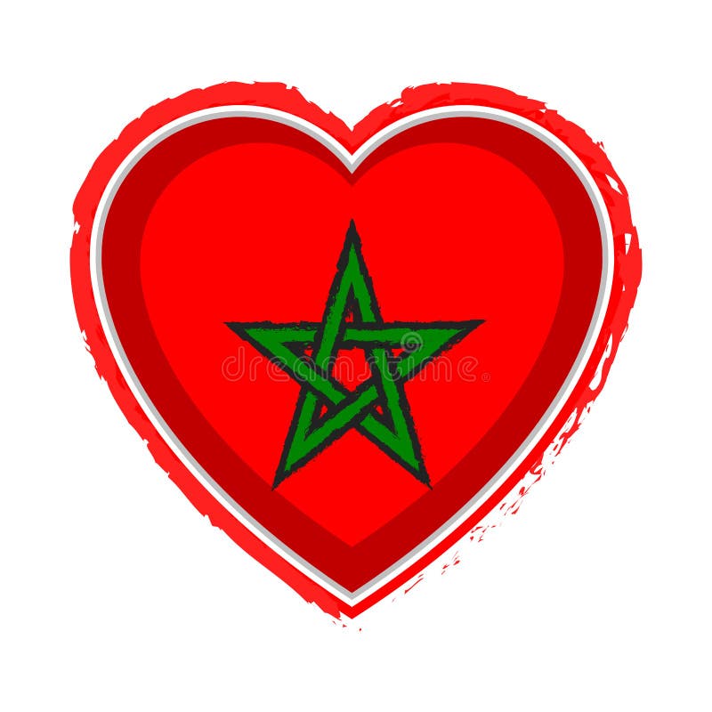 The Heart of Morocco Flag. stock illustration. Illustration of ...