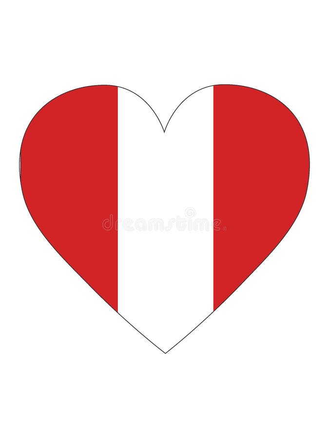 Heart Shaped Flag of Peru stock vector. Illustration of flag - 137573279