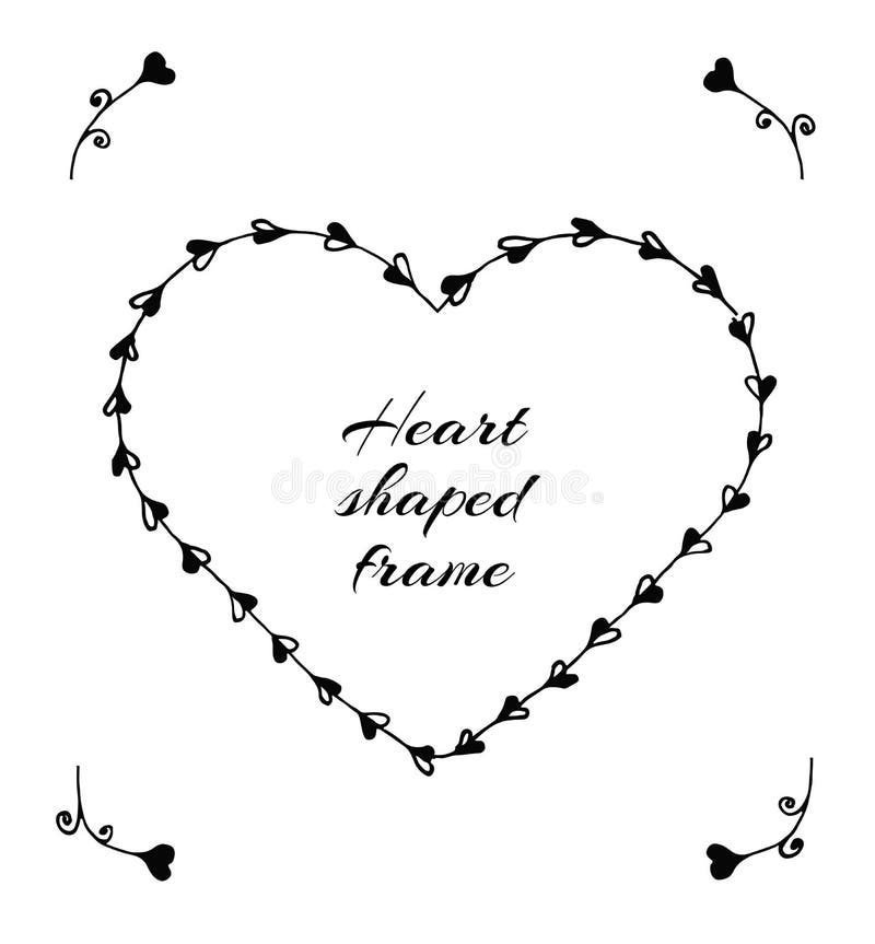 Heart-shaped floral frame stock vector. Illustration of black - 59706820