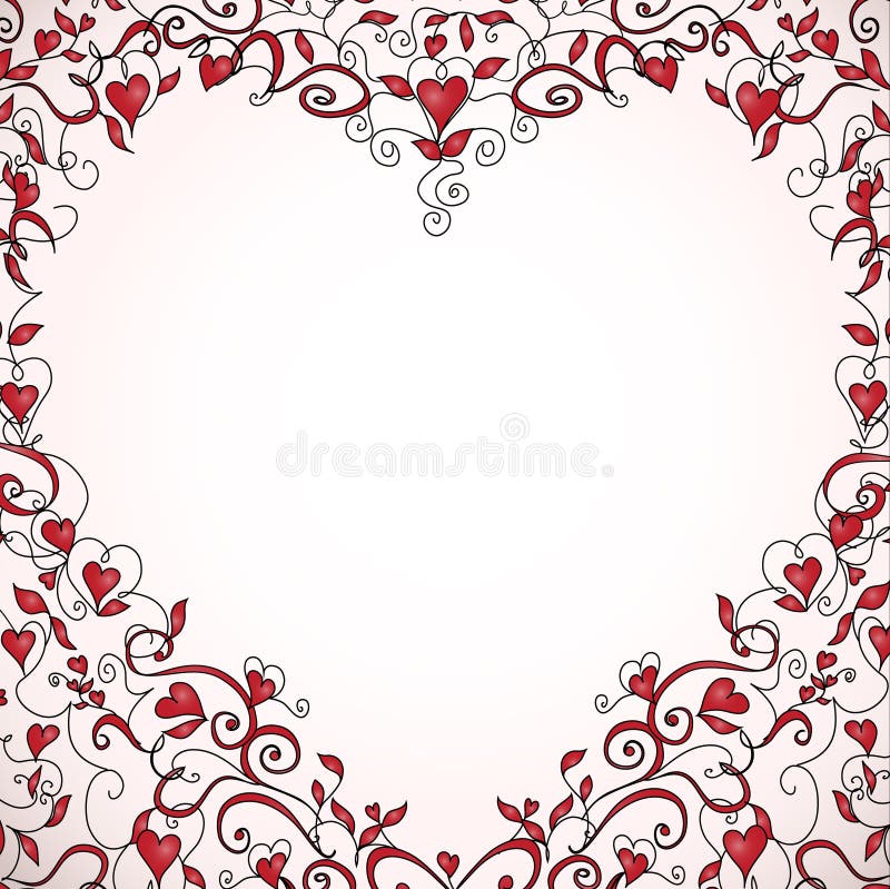 Heart-shaped Floral Frame, Vector Illustration Stock Vector ...