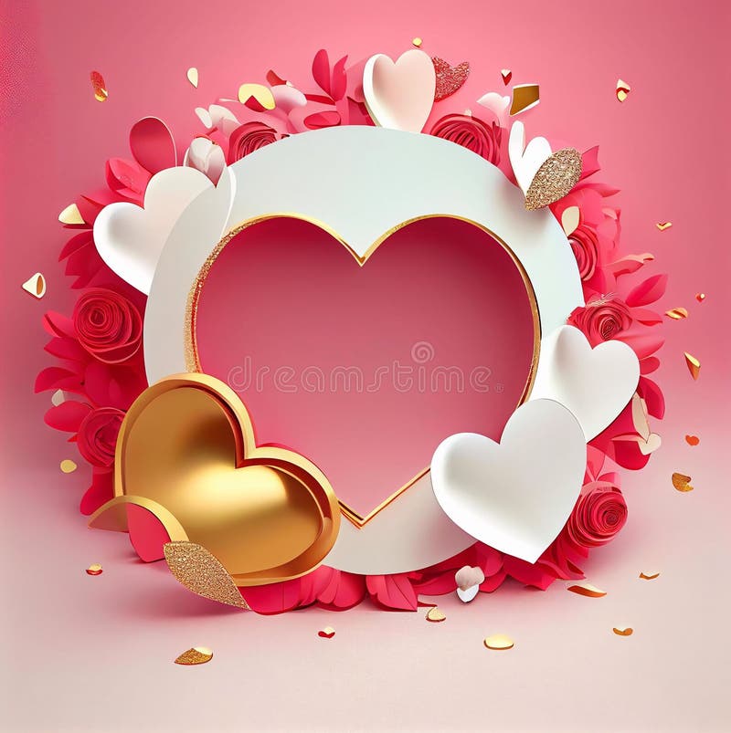 Heart Shaped Frame with Flowers Valentine Frame Heart Shaped Frame ...
