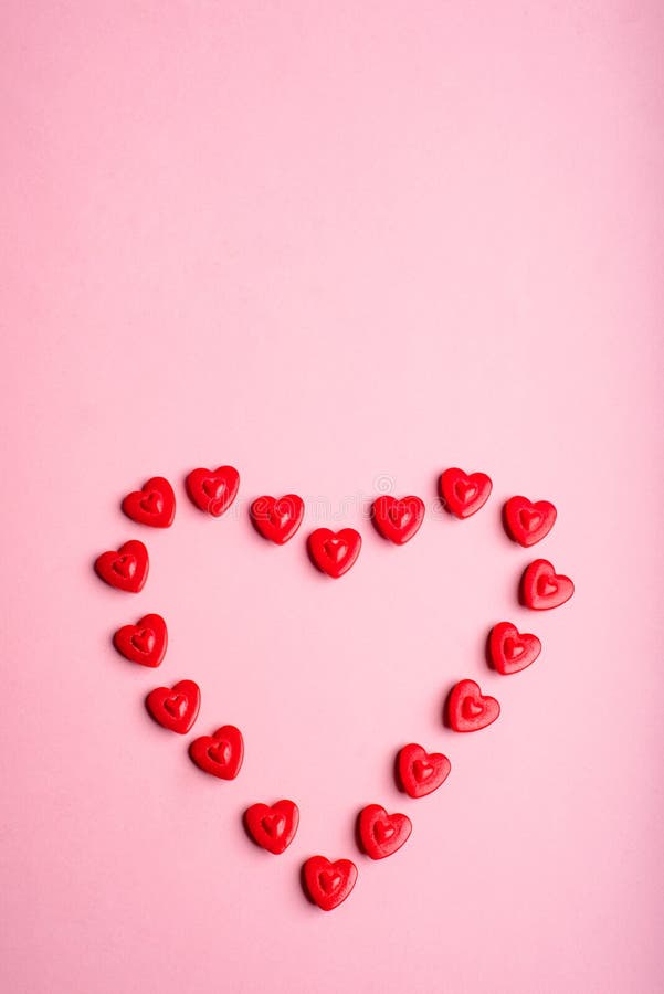 Heart-shaped Frame Made with Small Hearts Stock Photo - Image of hearts ...