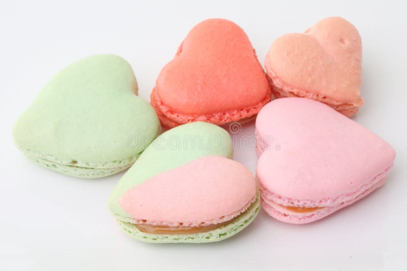 Heart Shaped French Macaroons Stock Image - Image of macaroons ...