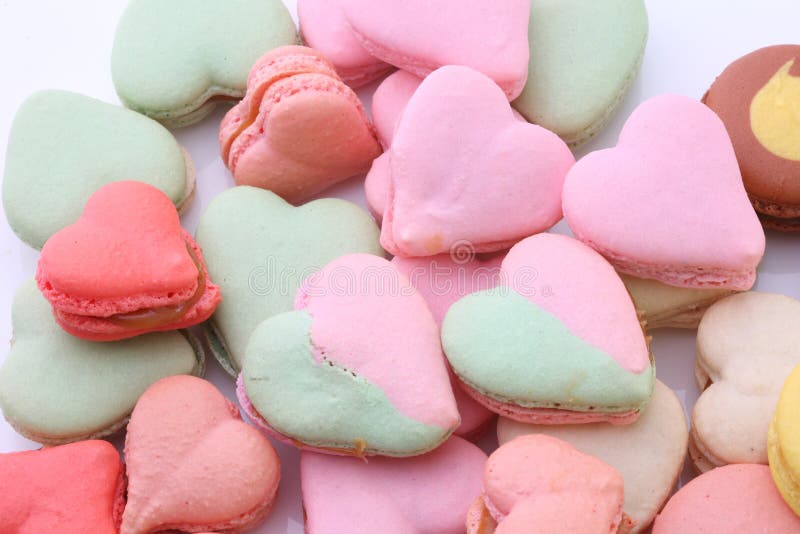 Heart Shaped French Macaroons Stock Image - Image of macaroons ...