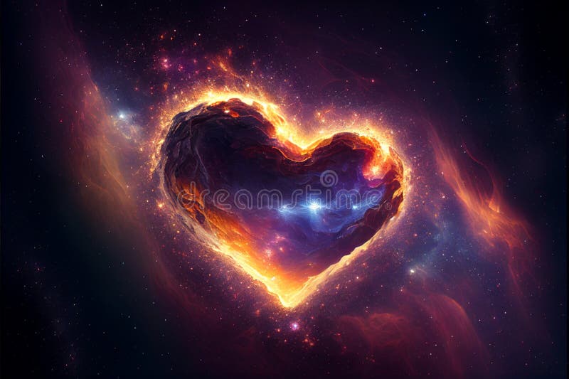 Heart Shaped Galaxy. AI Generated Stock Illustration - Illustration of ...