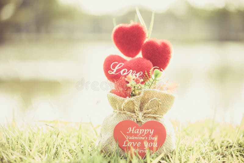 Heart Shaped Gift Bag Laying Grass Water Stock Photos - Free & Royalty ...
