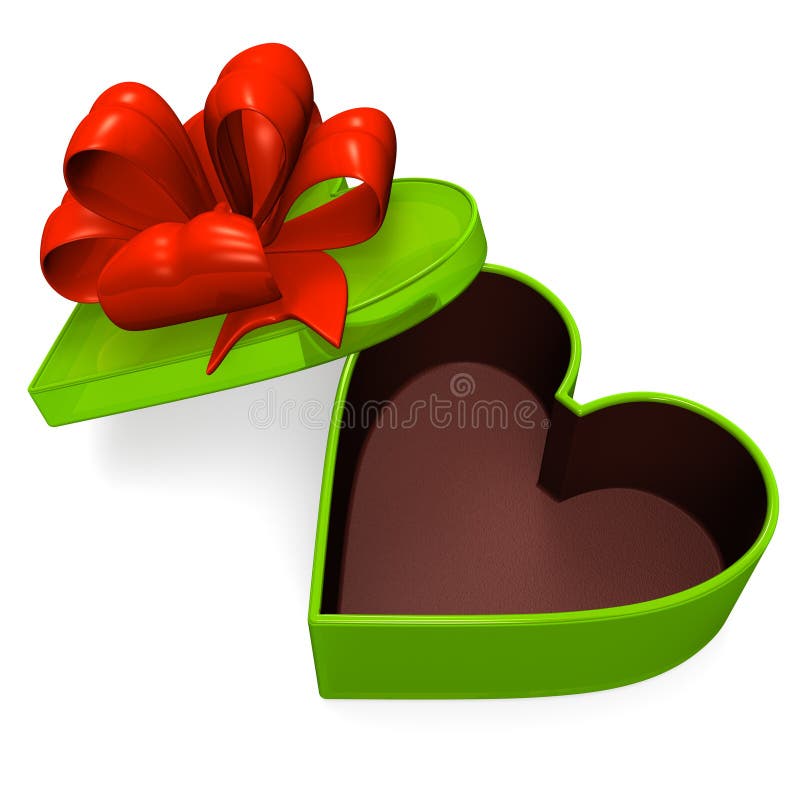 Heart Shaped Gift Box that is Empty Stock Illustration - Illustration ...