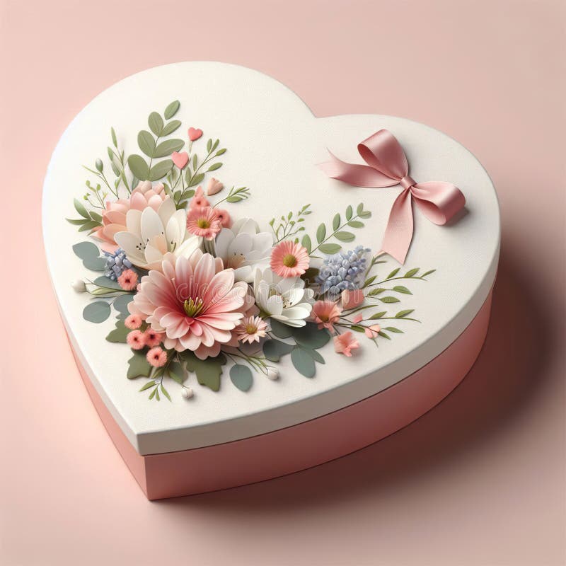 Heart shaped gift box stock illustration. Illustration of valentines ...