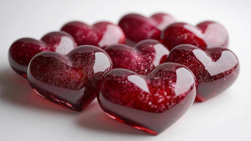 Heart-Shaped Glittering Red Objects Stock Illustration - Illustration ...