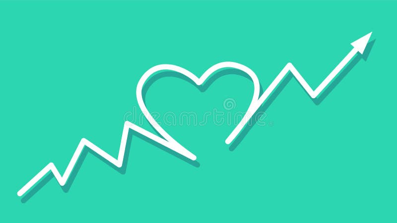 Heart Shaped Graph. Growing Trend. Rising Chart Stock Vector ...
