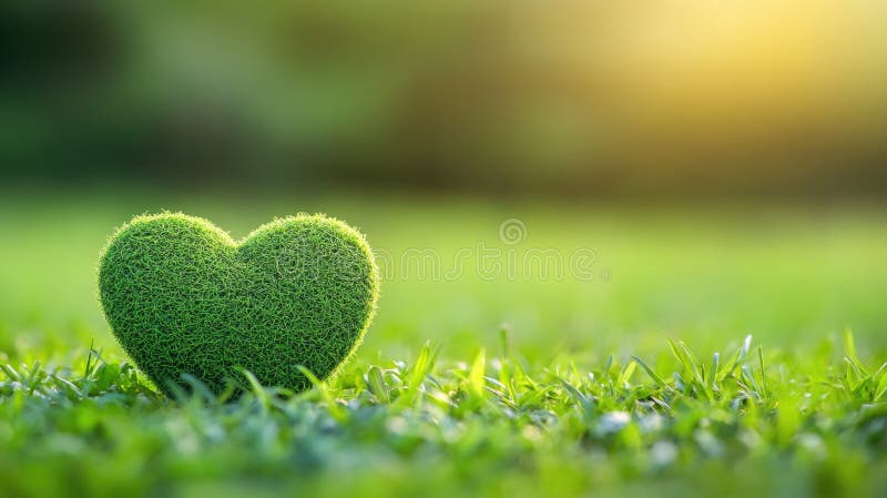 Heart-shaped Grass Against Soft Focus Background in Sunlit Field Stock ...