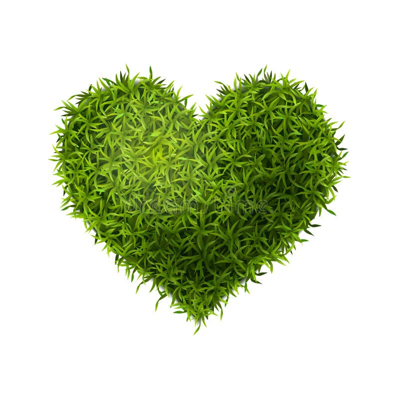 Heart Shaped Grass Composition Stock Vector - Illustration of shape ...