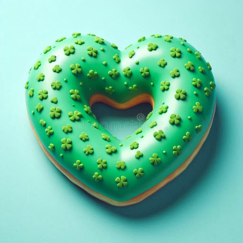 Heart-shaped donut stock illustration. Illustration of ceramic - 364116861
