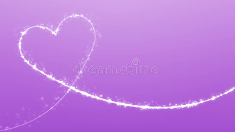 Heart Shaped Growing Shiny Particle and Line - Purple Background Stock ...