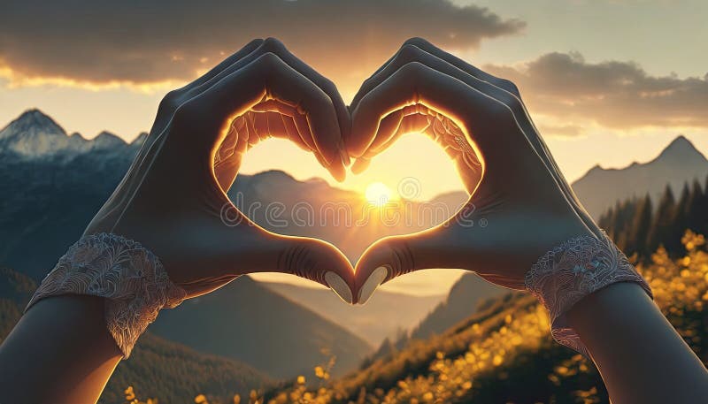 Heart shaped hand gesture stock illustration. Illustration of circle ...