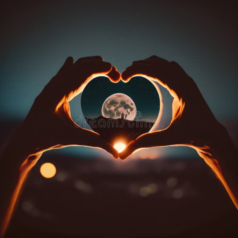 Heart Shaped Moon Stock Illustrations – 215 Heart Shaped Moon Stock ...