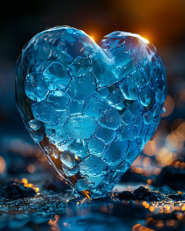 A Heart Shaped Ice Cube on the Ground Stock Image - Image of crystal ...