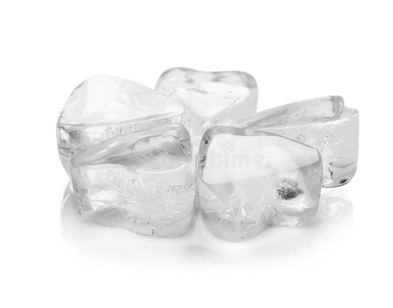 Heart Shaped Ice Cubes on White Stock Photo - Image of melting, clear ...