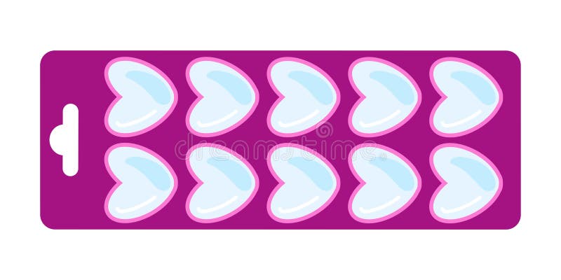 Heart Shaped Ice. Vector Illustration of Ice Mold with Heart, Top View ...