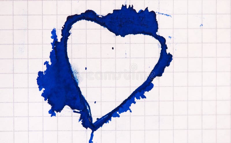 Heart Shaped Ink Blot on Paper Stock Image - Image of romance, love ...