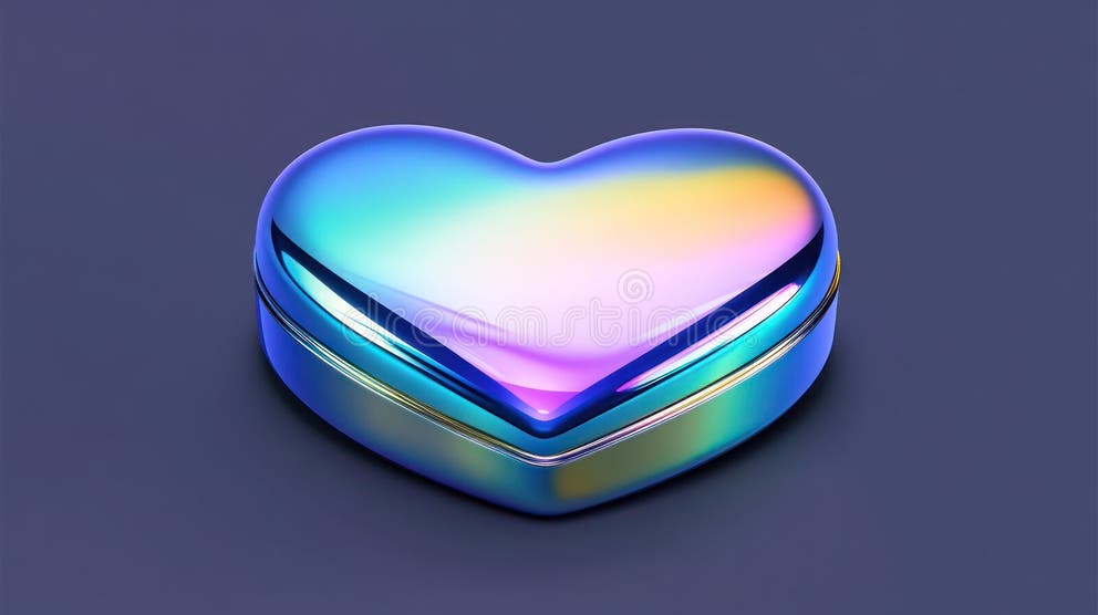 A Heart-shaped Iridescent Object on a Muted Backdrop Stock Illustration ...