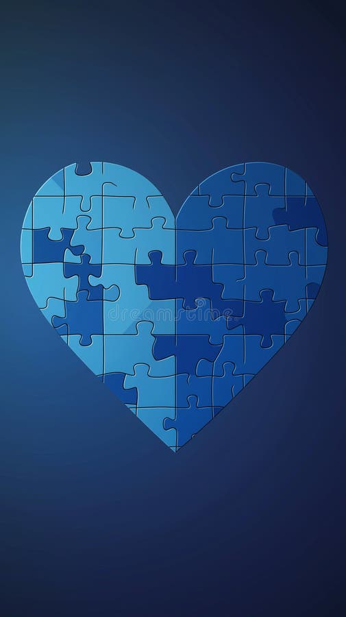 Heart Shaped Jigsaw Puzzle Pieces Connecting, Representing Emotional ...