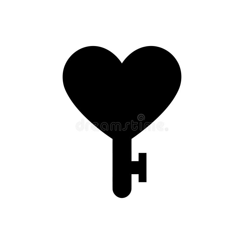 Heart-shaped key icon stock vector. Illustration of icon - 298398971