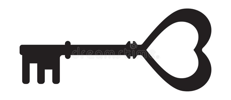 Heart shaped key stock vector. Illustration of flat - 237441948