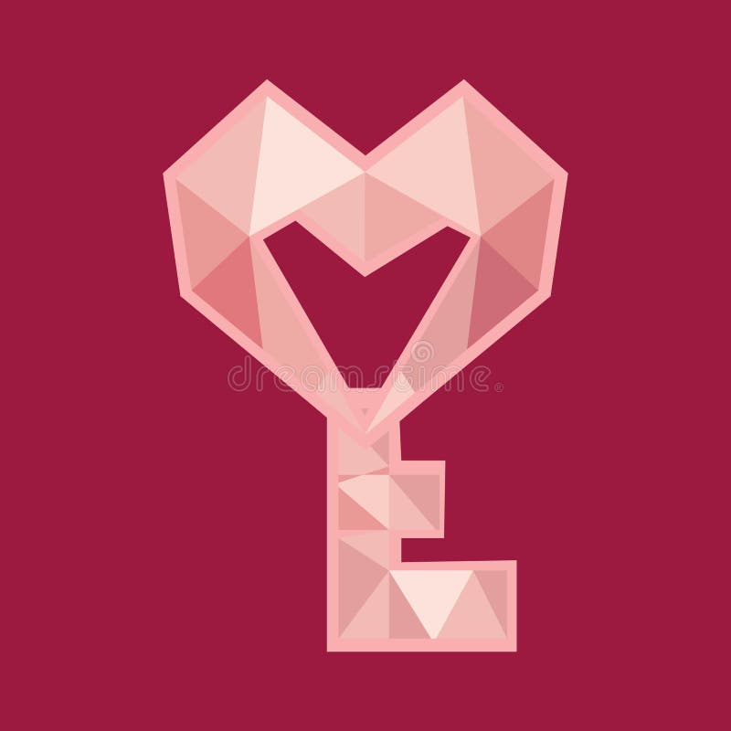 Heart Shaped Key. Vector Illustration Decorative Design Stock Vector ...
