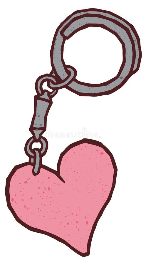Heart Shaped Keychain Charm Trinket Pendant Stock Vector - Illustration ...