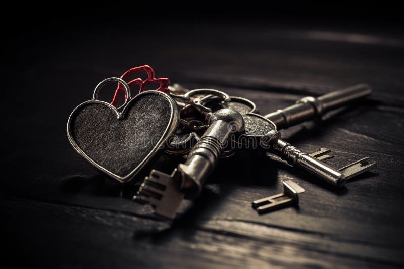 Heart Shaped Keys Symbolizing Love and Affection. Generative AI Stock ...