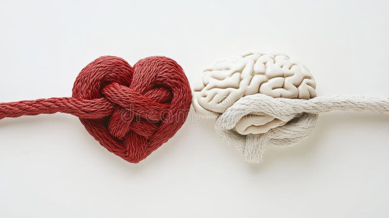 Heart-shaped Knot and a Brain Symbolize Emotional and Logical ...