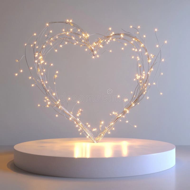 Heart-Shaped Light Installation with Twinkling Lights for Romantic ...