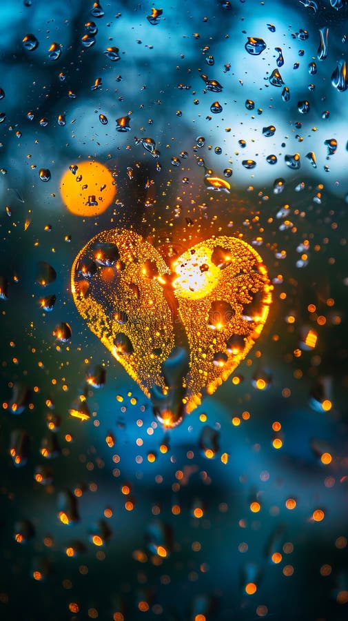 Heart Shaped Light through the Rain Stock Image - Image of shape ...