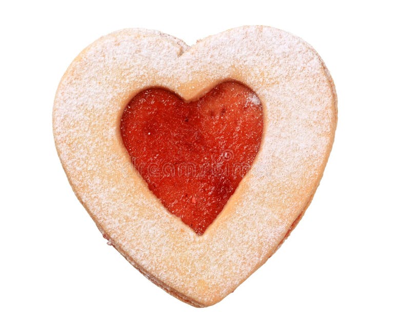 Heart shaped Linzer cookie stock photo. Image of background - 10635826