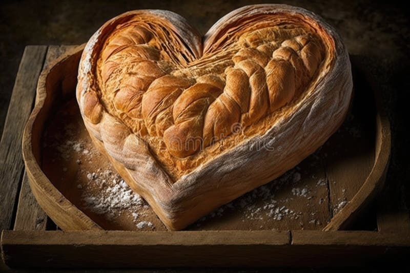 Heart-shaped Loaf of Bread, with Crackling Crust and Chewy Interior ...