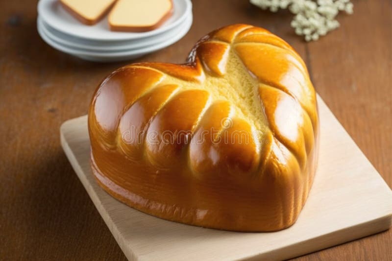 Heart-shaped Loaf with Butter and Honey Glaze Stock Photo - Image of ...