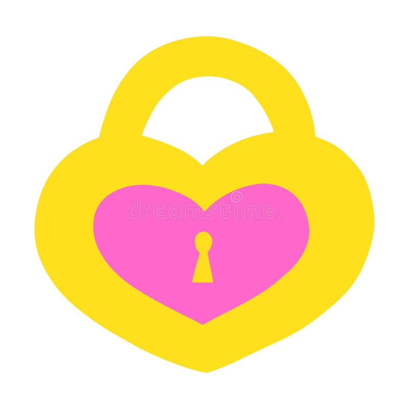 Heart-shaped Lock, Cute Simple Illustration, Vector Stock Vector ...