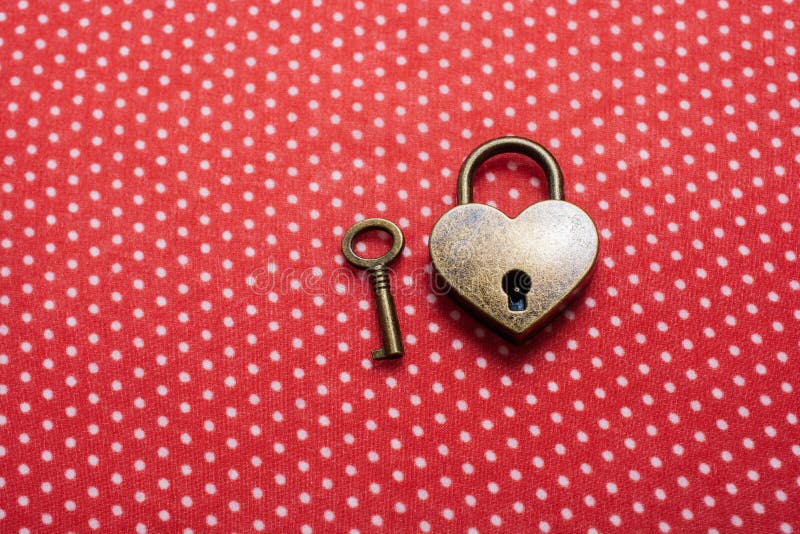 Heart Shaped Lock and Key on Abstract Background Stock Image - Image of ...