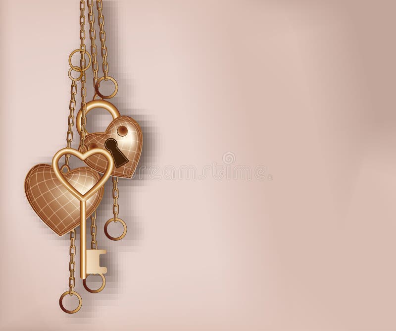 Valentine Invitation Card with Keys and Hearts Stock Vector ...